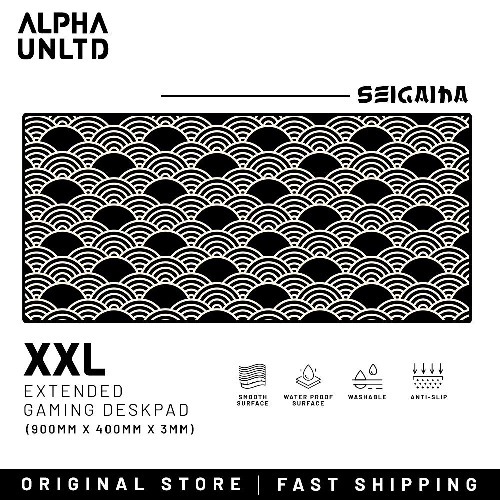 Alpha Unltd Gaming Mousepad XXL | Seigaiha | (900x400x3mm) | Standard ...