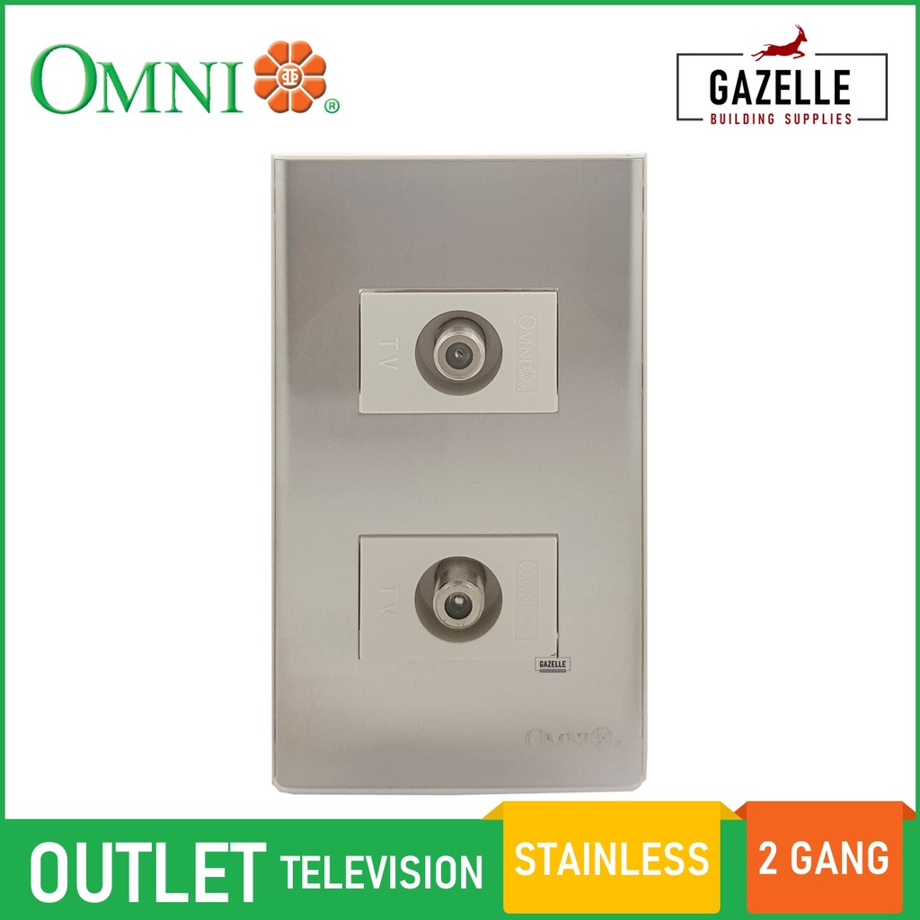 Omni Wide Series Duplex Universal Outlet Switch 1 Way 3 Way Sets Stainless Steel Plate White ...