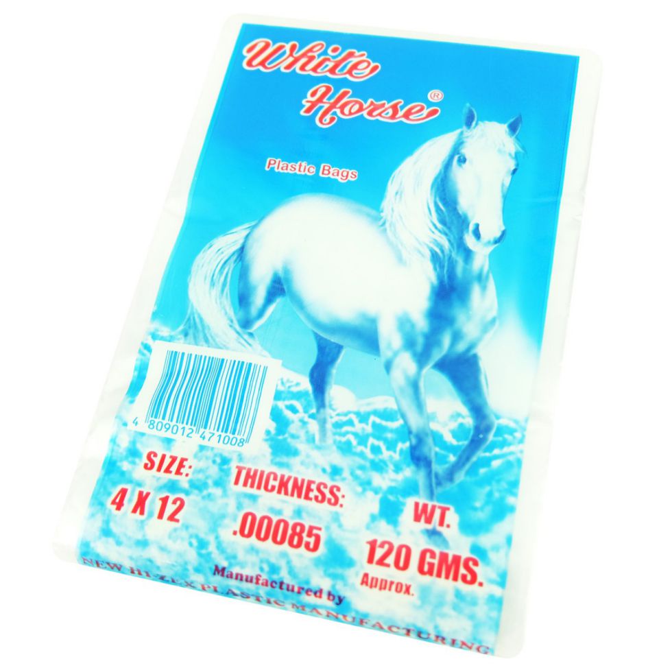 White Horse Plastic Ice Bag Transparent 100 Pcs. Plastic 4x12 | Shopee ...