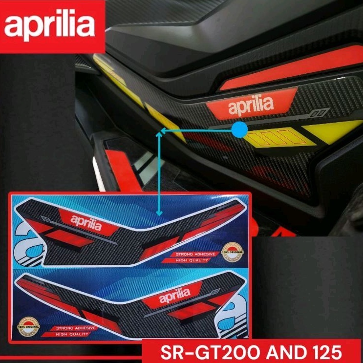 APRILIA SR gt 200 Embossed Resin Sticker Cover Sidepad APRILIA SR GT200 ...