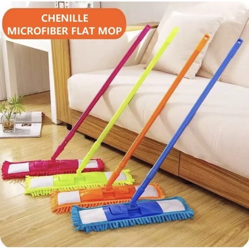 Chenille Microfiber Flat Mop Set Washable Reusable Mop | Shopee Philippines