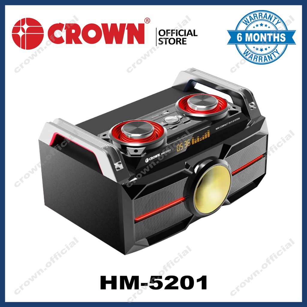 Crown HM-5201 2.1 Channel Home Theater Speaker HI-FI Karaoke System ...