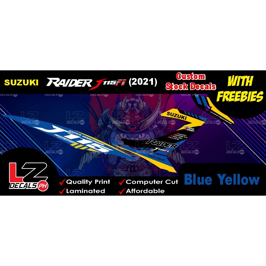 Suzuki Raider J 115 Fi (2021) Custom Stock Decals / Stickers with ...