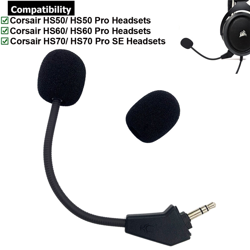 Replacement Aux 3.5mm Game Mic Microphone Cable for Corsair HS50 HS60 ...