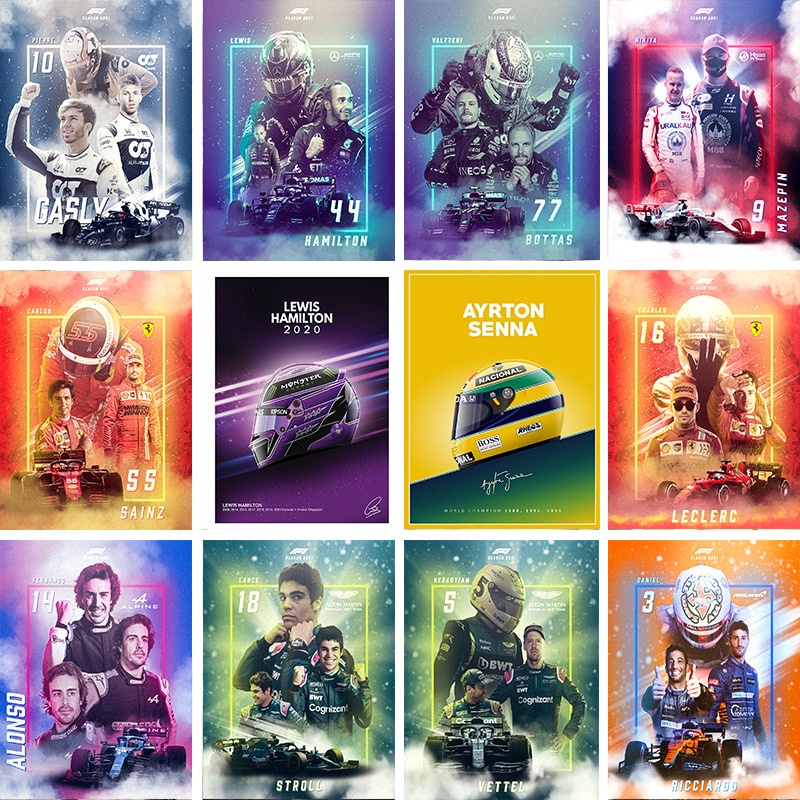 F1 Race Poster Decoration Art Decor Painting Room Wall Poster A3 ...