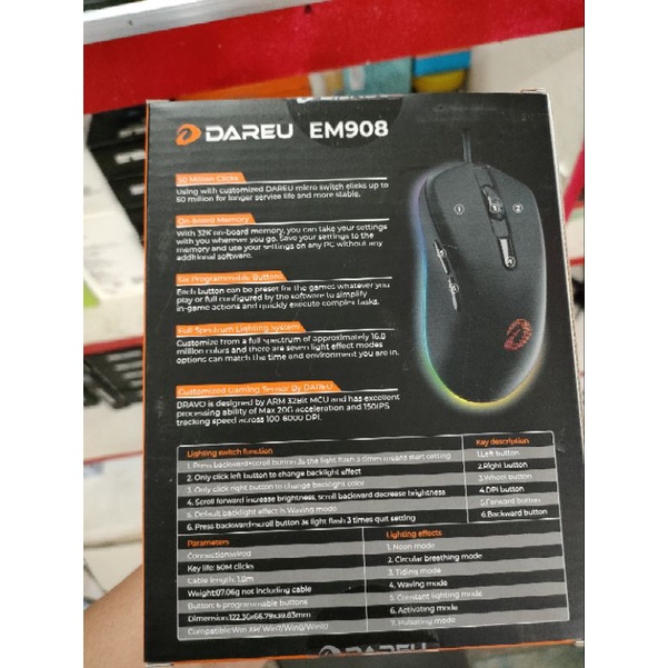 DAREU EM908 Gaming Mouse 50M clicks | Shopee Philippines