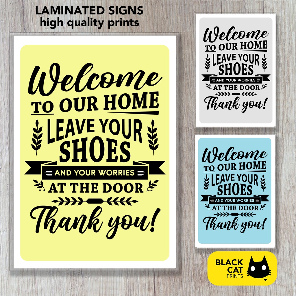 Leave Shoes Sign | Laminated Signage | Sign Board | Shopee Philippines