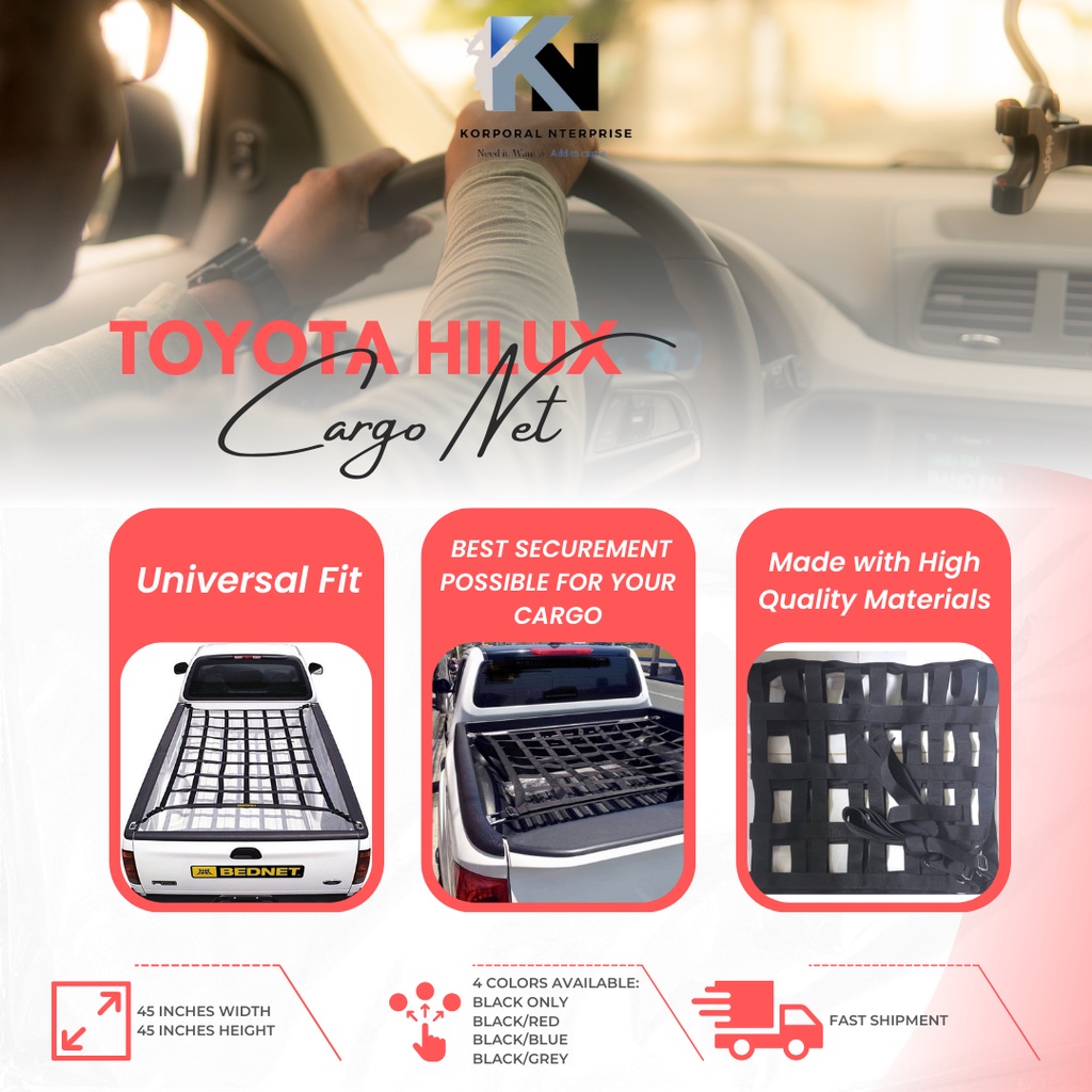 Toyota Hilux Pick up HEAVY DUTY Cargo Net COMES WITH A STORAGE BAG ...
