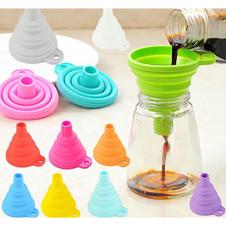 Mini and Portable Silicone Foldable Funnel Practical Collapsible Funnel(Random Color) | Shopee ...