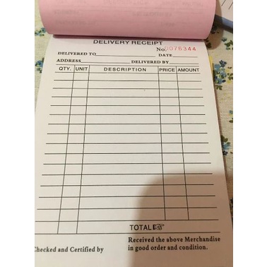 DELIVERY RECEIPT BIG Receipt Duplicate Triplicate Quality Paper ...