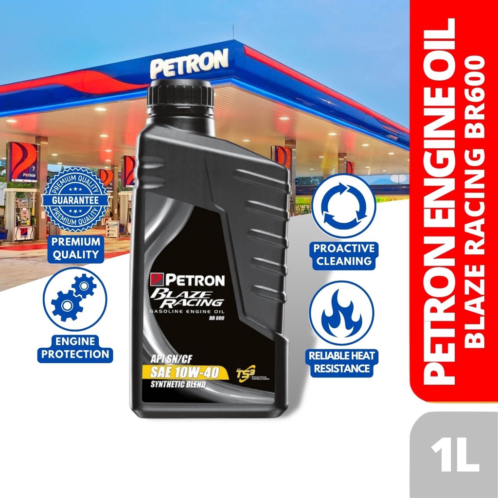 PETRON Blaze Racing BR600 Fully Synthetic Gasoline Engine Oil 10W40 1L ...