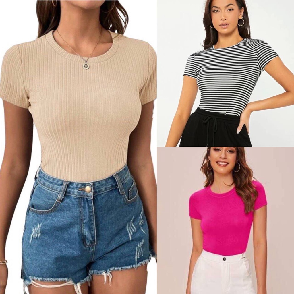 HOTZ Basic Full Length Top Korean Cotton Knitted XS - SEMI XL (SLIM ...