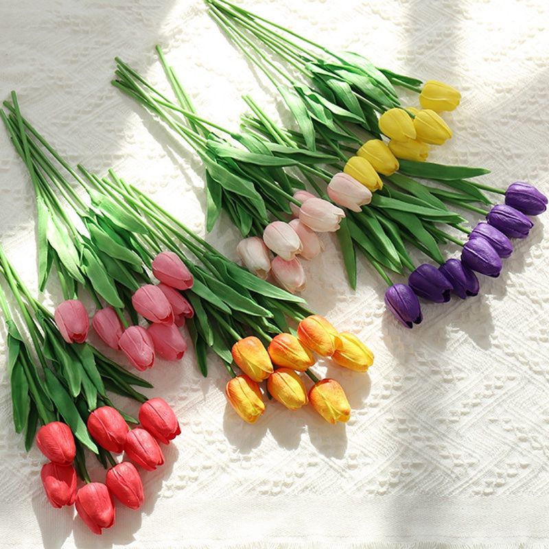 Tulips (1 stem) Artificial Flowers for Cake Topper Bouquet Home Decor ...