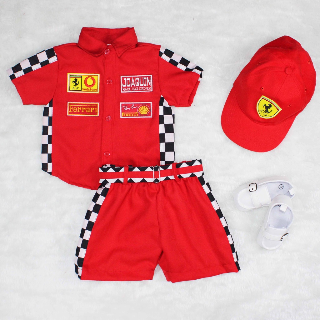 CAR RACING OUTFIT (FERRARI SET) for Birthday Boy | Shopee Philippines