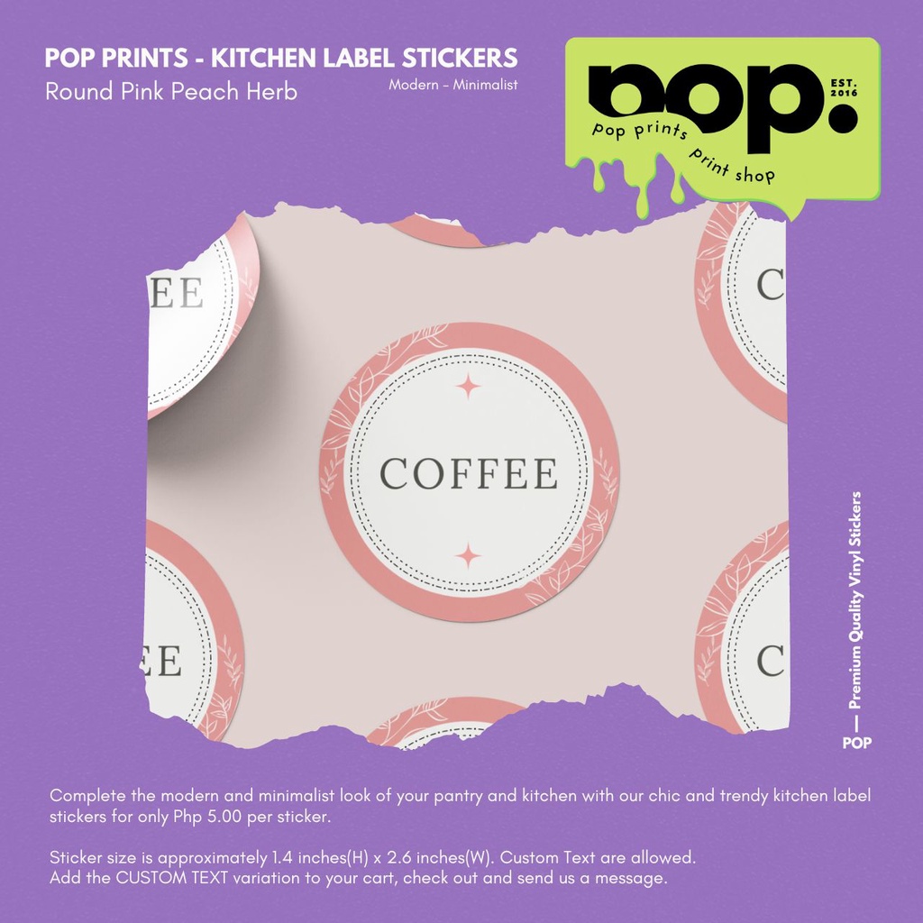 KITCHEN LABEL CONDIMENT STICKER Modern Minimalist Style E | WATERPROOF ...