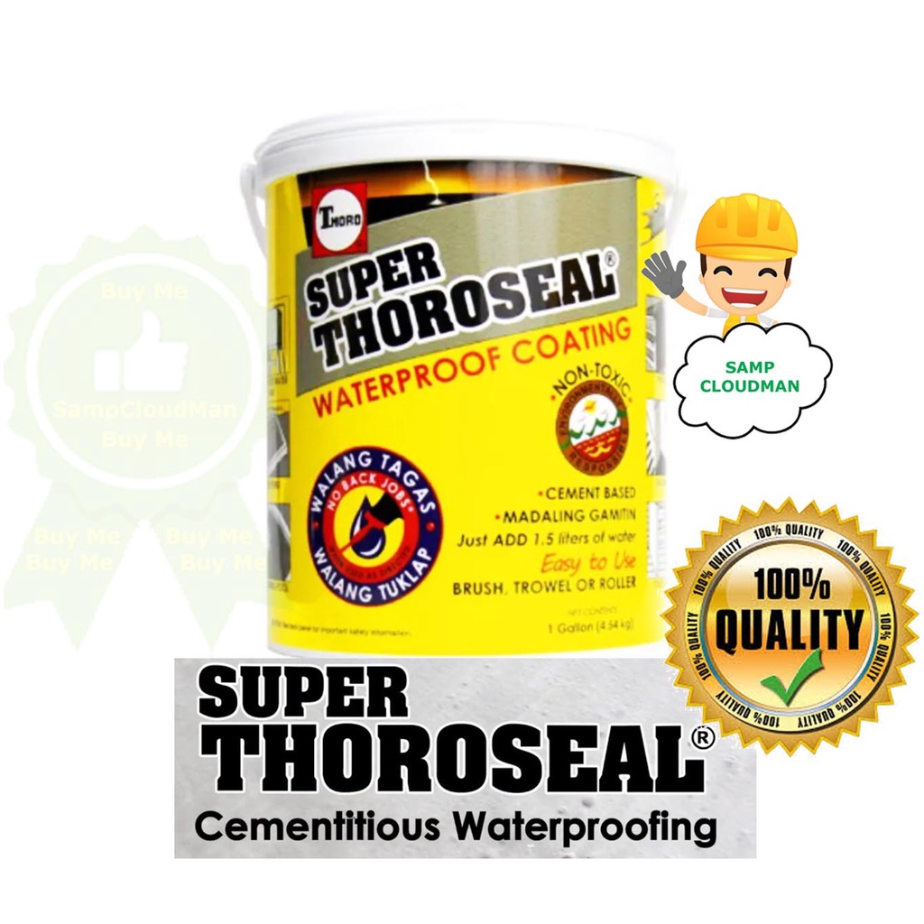Super Thoroseal Waterproof Coating Gallon Size 4 Liters Gray or White ...