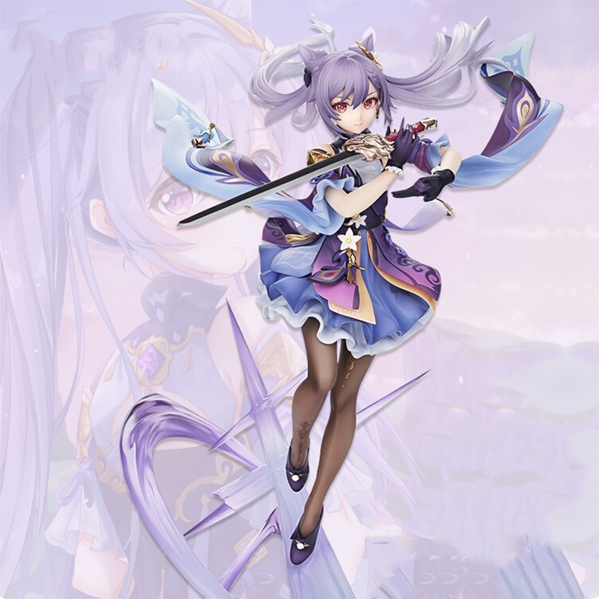 New Genshin Impact Keqing Thunder Fast Rain 28cm Kawaii Action Figure ...