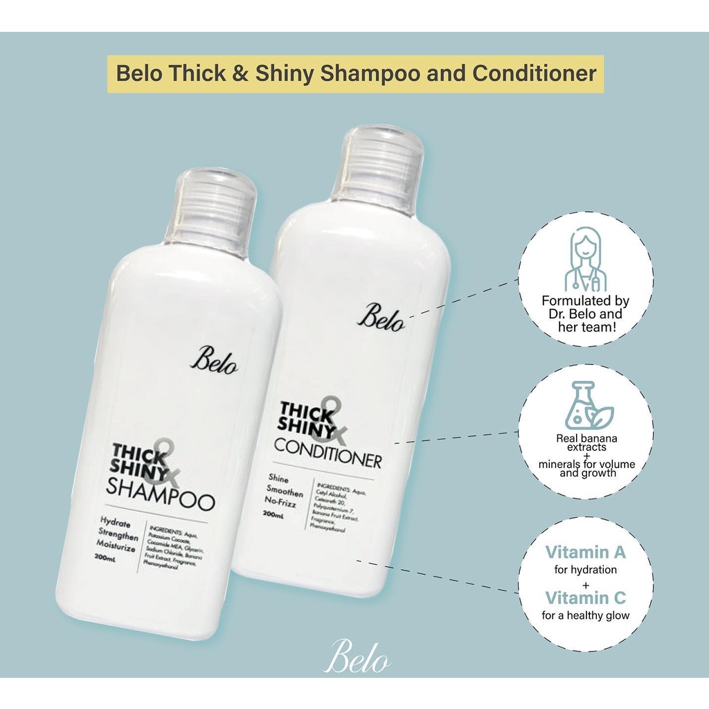 Belo Shampoo with free Conditioner Vicky Thick Shiny 200mL hair fall ...