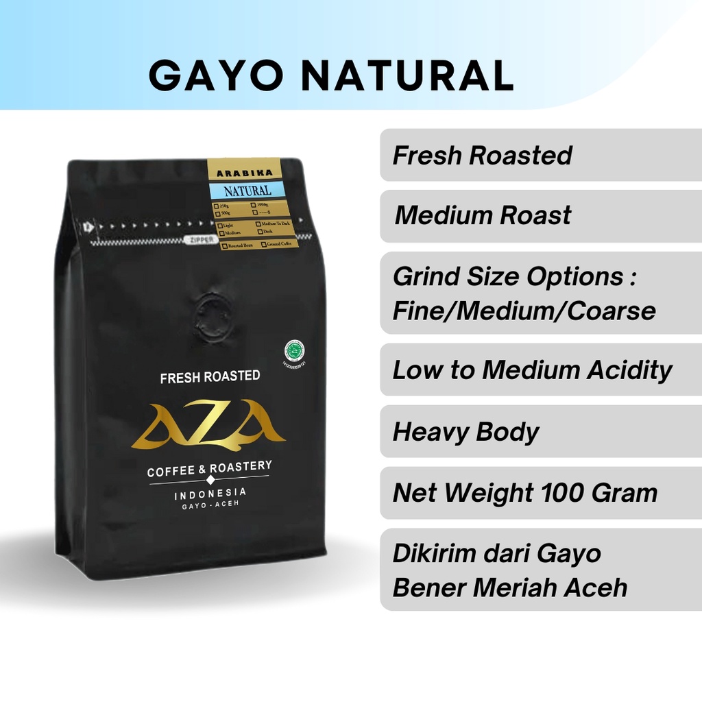 Aza Coffee Natural Coffee Powder Gayo Aceh Arabica Beans Single Origin ...