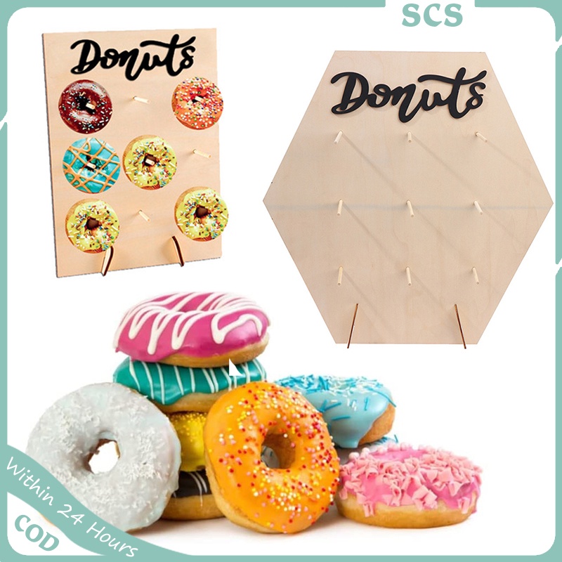 Donuts Stand Wooden Doughnuts Wall Stands Display Stand for Weddings ...