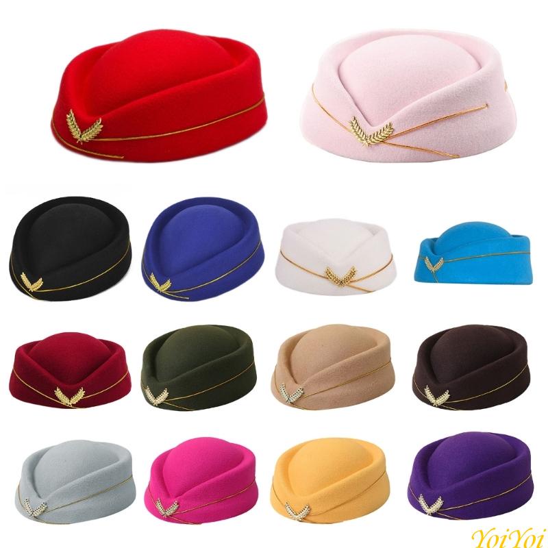 Yoi Stewardess Hat Beret Hat Women Air Hostesses Hat Party Favors Hats ...