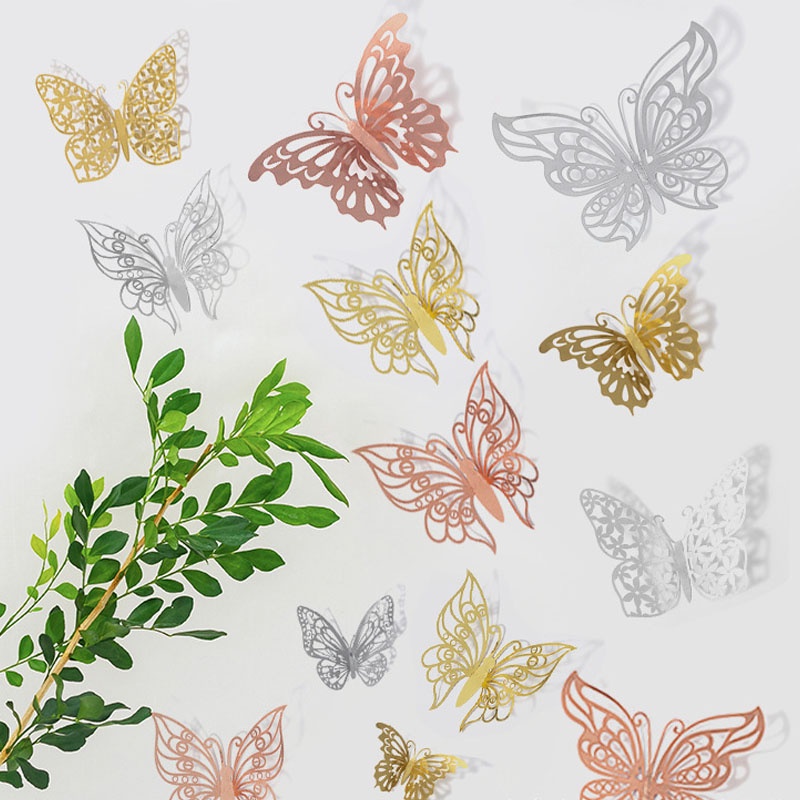 12pcs 3D Hollow Butterfly Balloon Stickers for Kids Birthday Party ...
