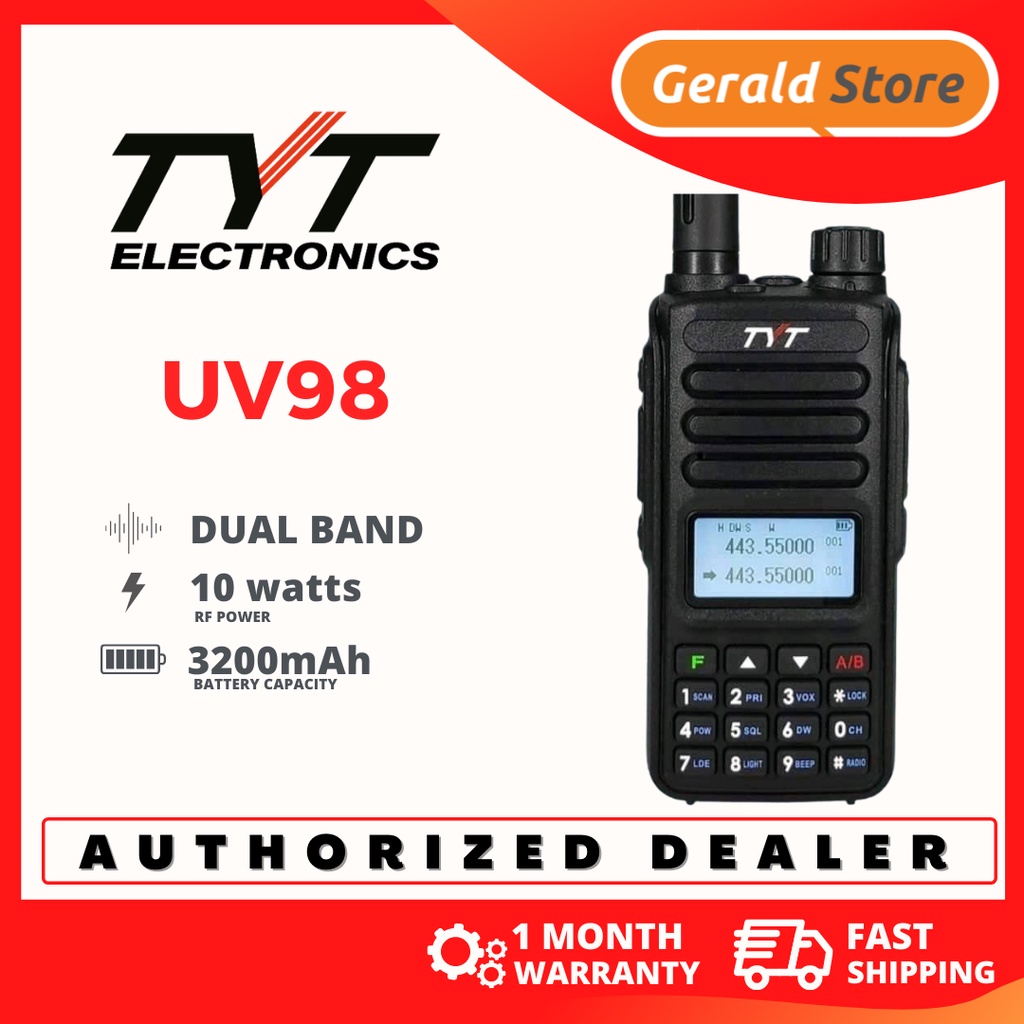 TYT UV98 Dual Band 10 Watts Handheld Two Way Radio with Scrambler UV-98 ...