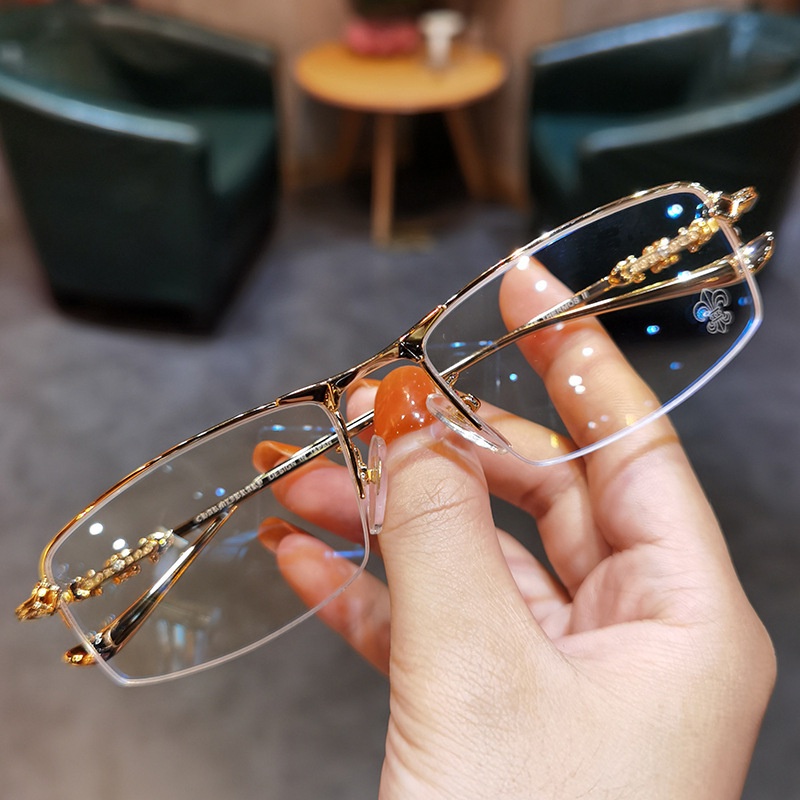 Photochromic Anti Radiation Rimless Glasses For Women Men Transition ...