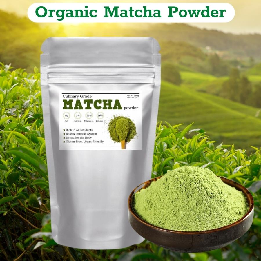 Organic Matcha Powder 100% Pure Green Tea Powder Fat Burning Natural ...