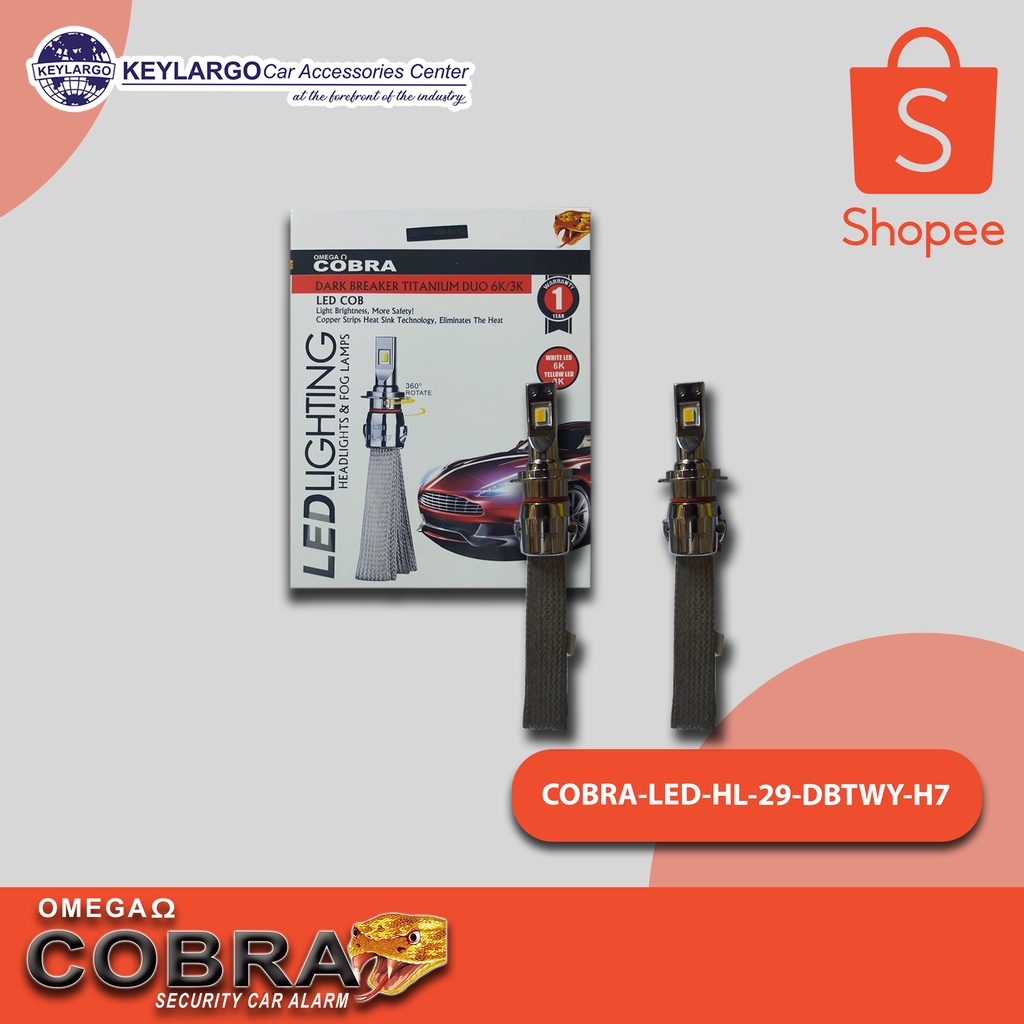 COBRA LED HEADLIGHT 5400 LUMEN (DARK BREAKER) | Shopee Philippines