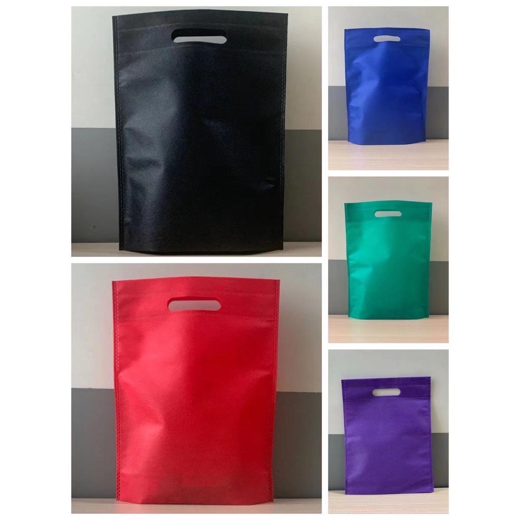 (5PCS) Flat Eco Bag 4 Sizes 10 Colors D Cut Pouch Plain Non-woven ...