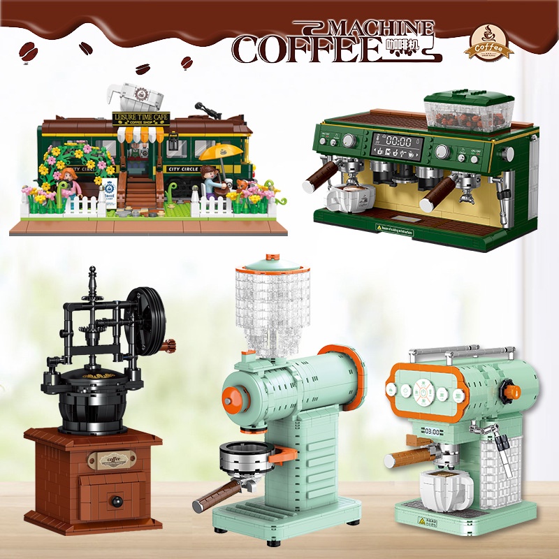 ZHEGAO Blocks Coffee Machine Model Food Fun Building Bricks Toys for ...