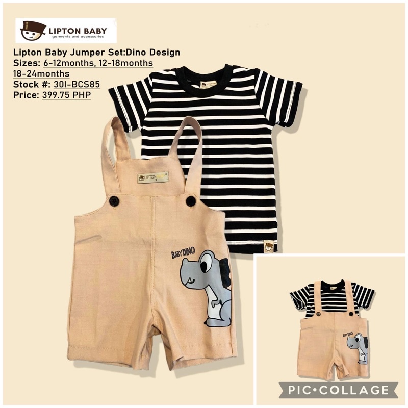 Lipton Baby Jumper set : Dino Design | Shopee Philippines