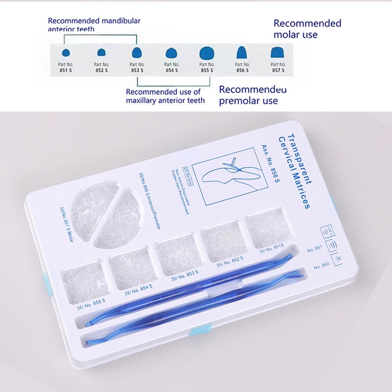 277Pcs/Set Dental Transparent Cervical Matrices Composite Gingival ...