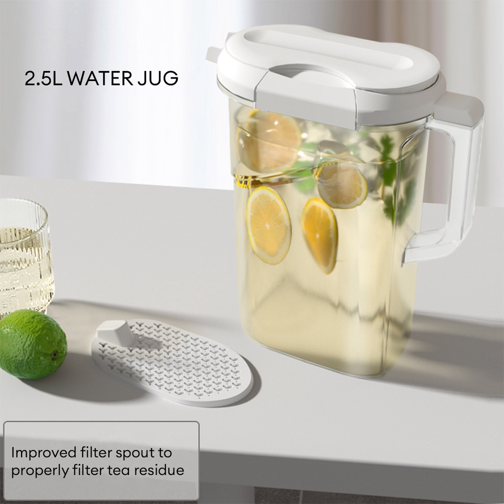 LOCAUPIN Fridge Door Water Jug Pitcher Removable Strainer Easy Press ...
