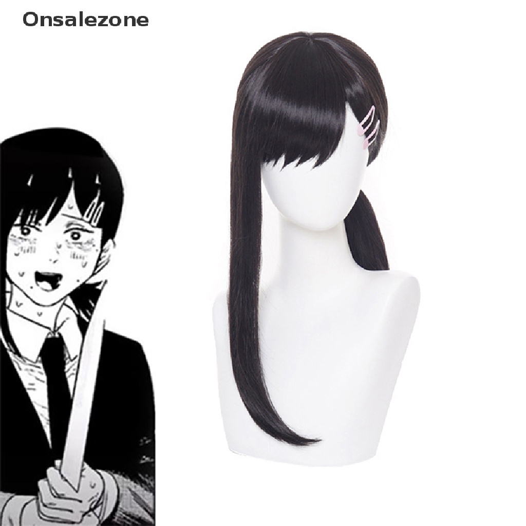 Onph Anime Chain Man Igashiyama Kobeni Cosplay Wig 35cm Long Black Heat