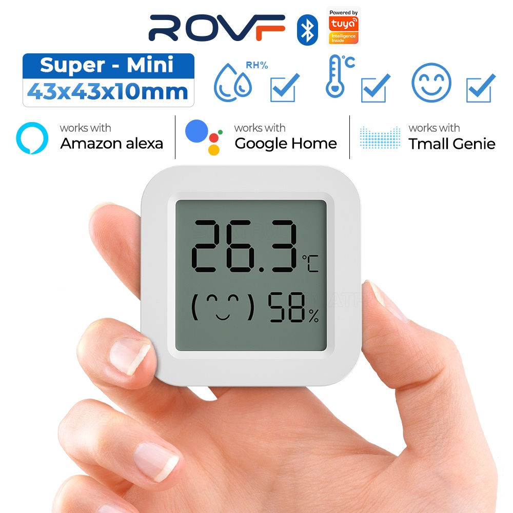 ROVF Tuya Temperature Humidity Sensor Mini LCD Digital Display ...