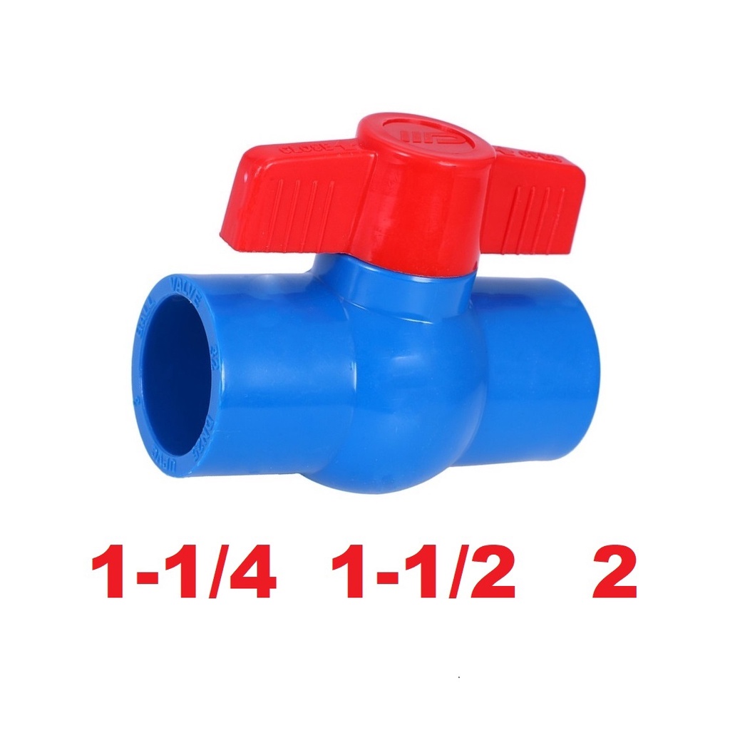 PVC BLUE BALL VALVE 1-1/4 & 1-1/2 & 2 (PLAIN) | Shopee Philippines