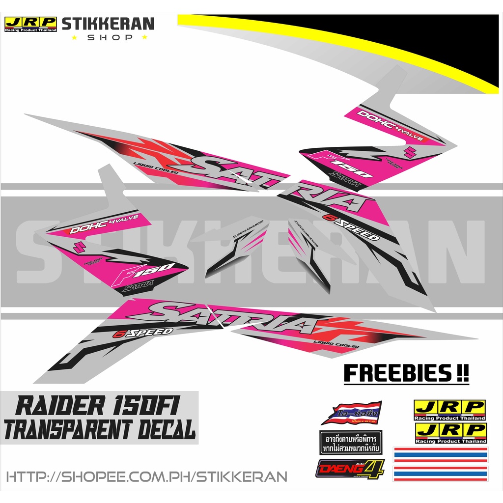 RAIDER 150FI SATRIA MAGENTA COLOR (TRANSPARENT) | Shopee Philippines