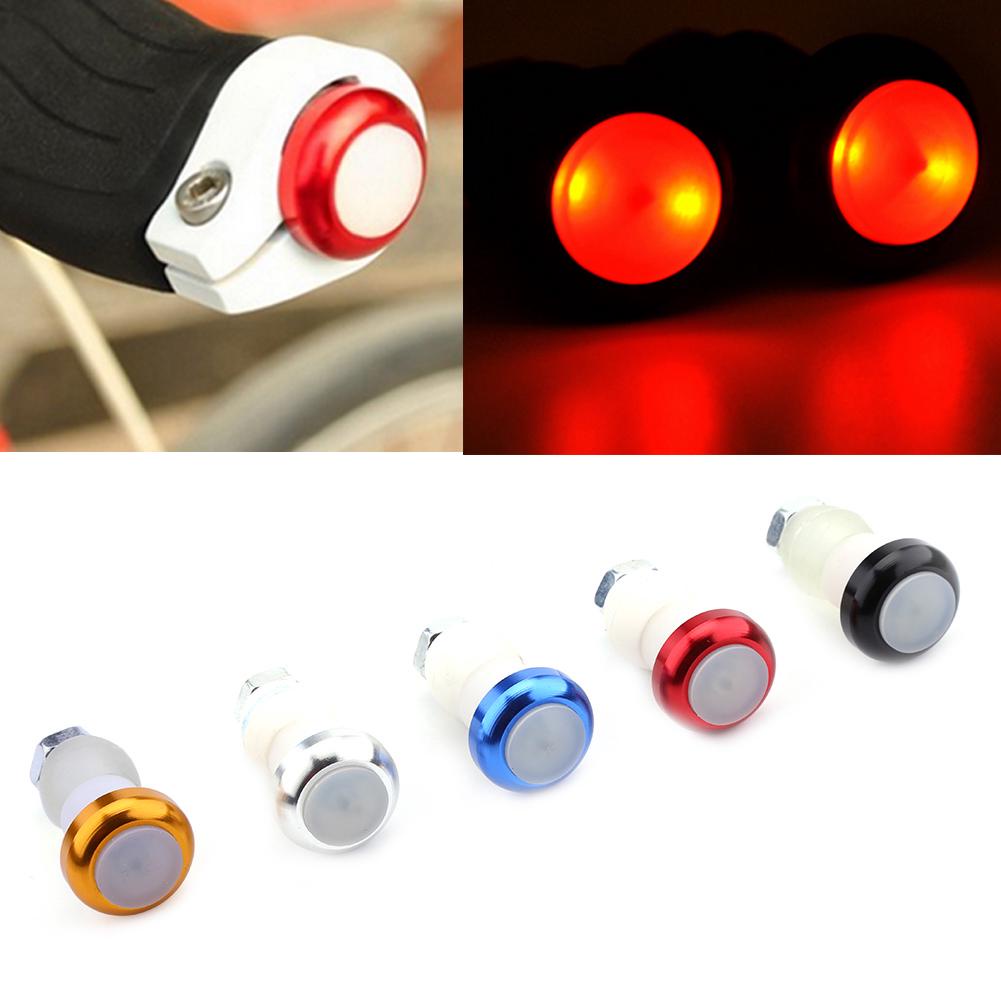 Jae 1 Pair Bicycle Handlebar Light LED Bar End Plugs Safety Warning ...