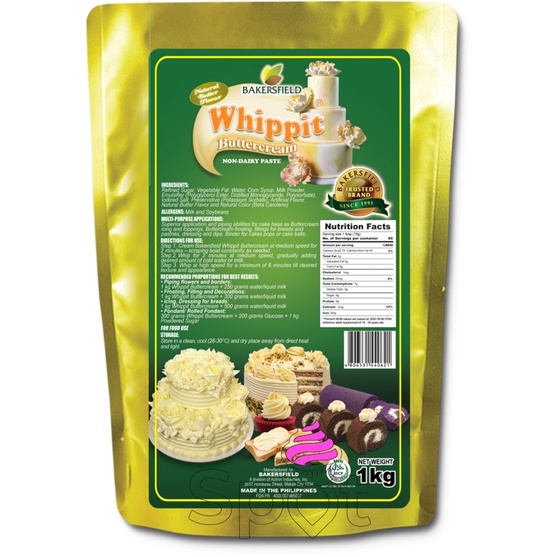 WhippIt Classic and Buttercream Bakersfield 1kg and 500g | Shopee ...