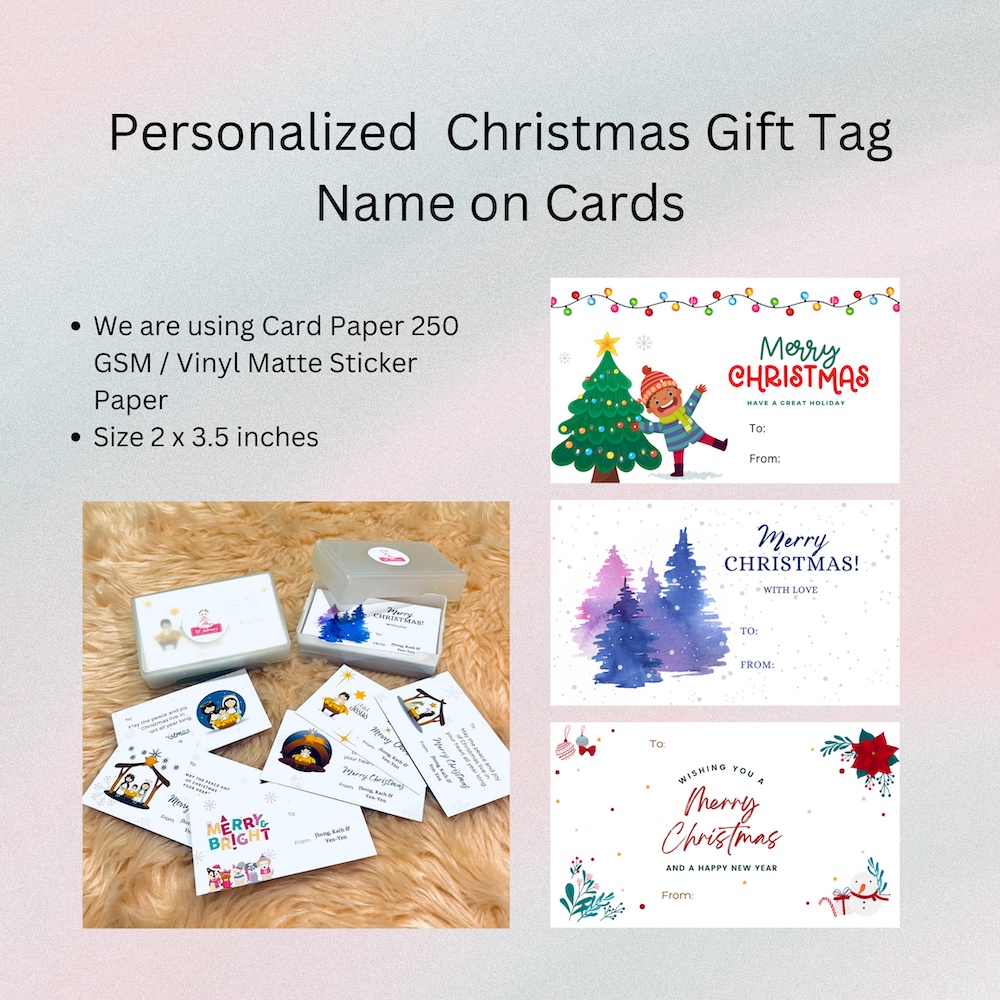 Personalized Christmas Gift Tags Name on Cards (20pcs & 50pcs) | Shopee ...
