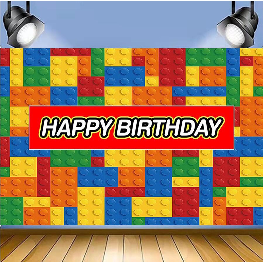 Lego Theme Background Children's Building Blocks Birthday Party ...
