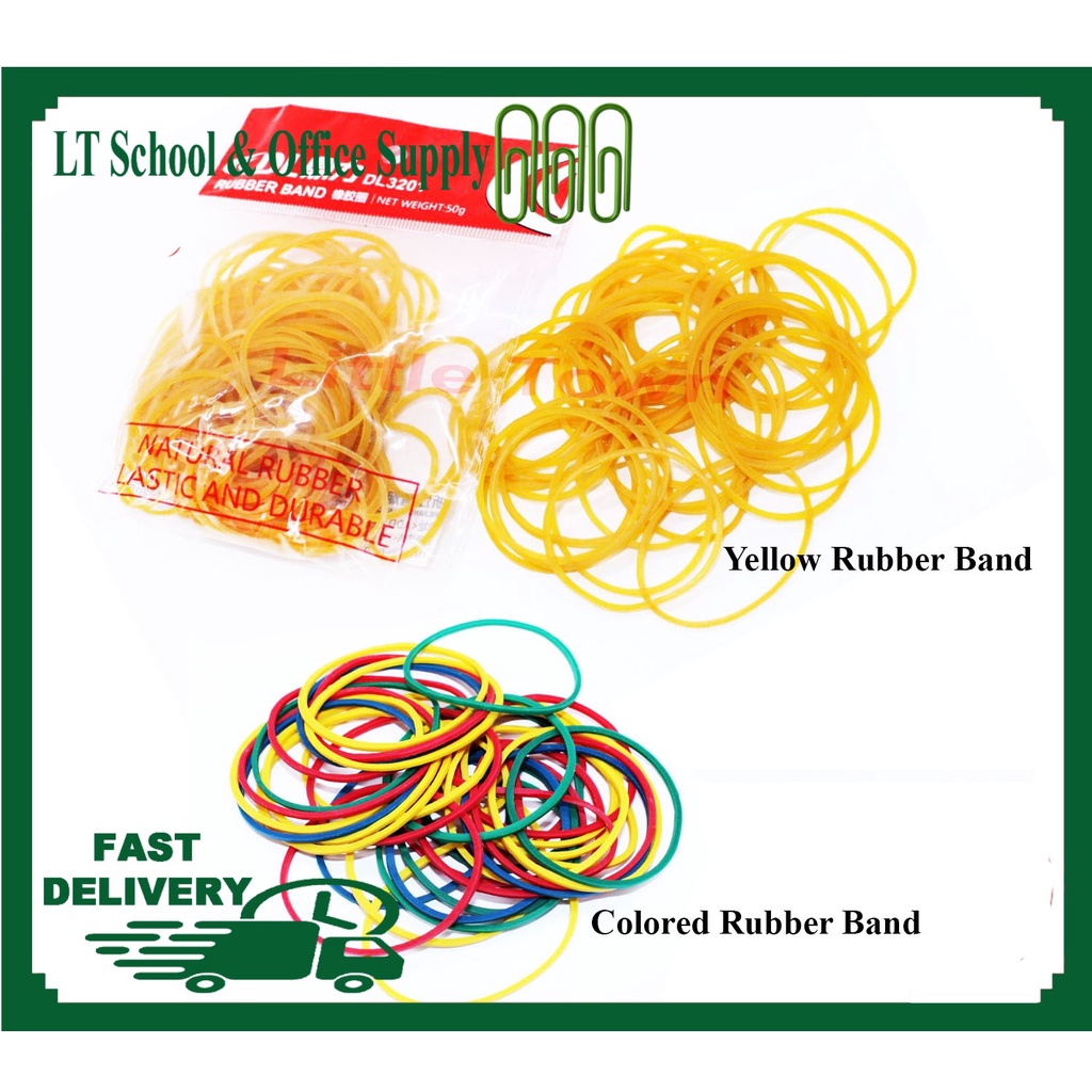 1Pack Yellow & Colored Rubber Band 50g | Shopee Philippines