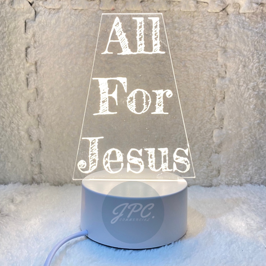BIBLE VERSES WARM LIGHT WHITE BASE USB Acrylic 3D Night Lamp | Shopee ...