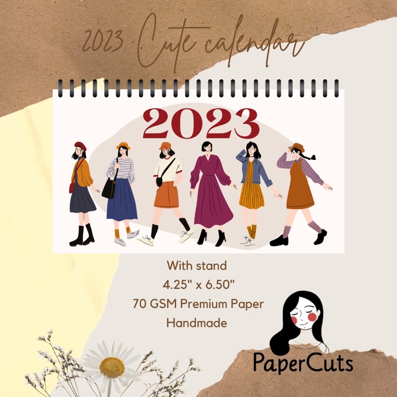 2023 Cute Calendar - Cute Girl Minimalist Calendar | Shopee Philippines