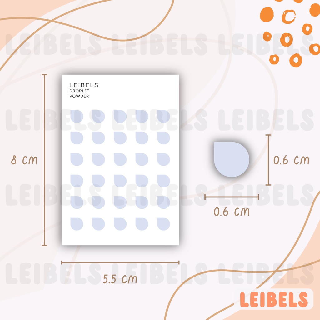Droplet Planner Sticker Functional Sticker Shapes Sticker Minimalist ...