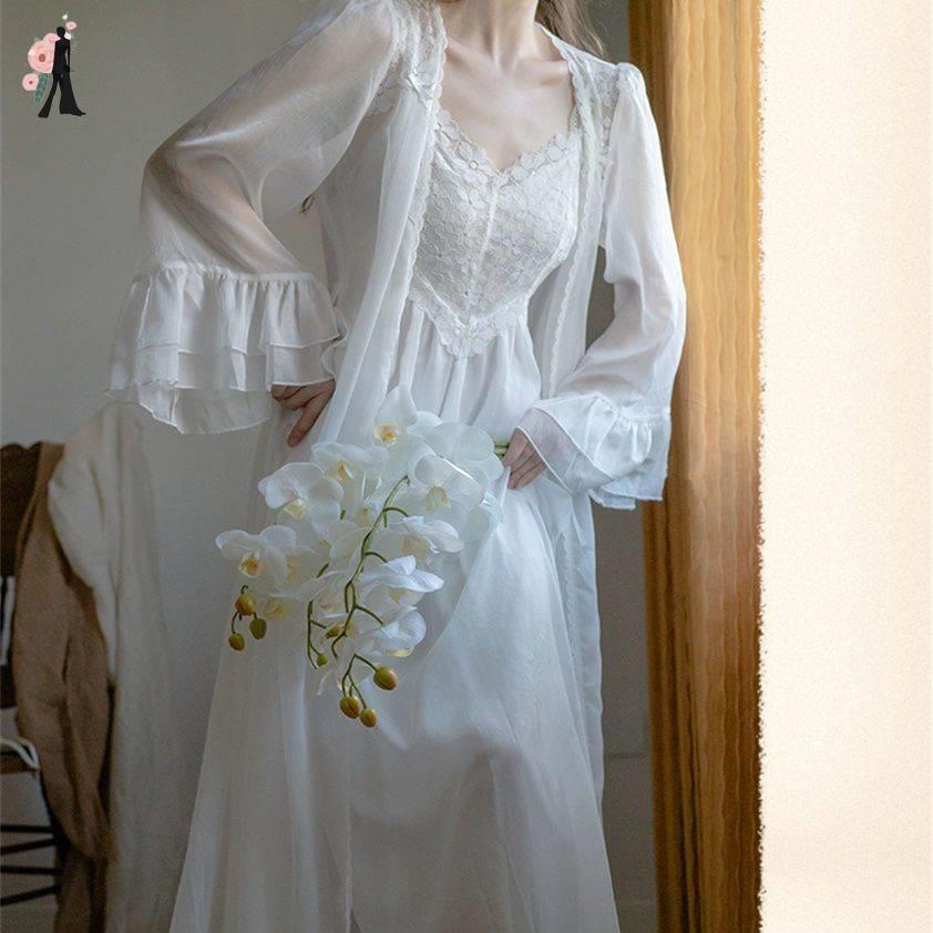 Robe nightwear Silk pajama French fairy dress Nightingale New vintage ...