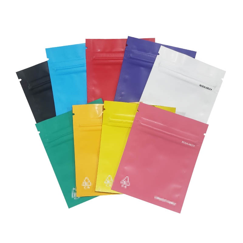 100pcs matte print small Ziplock color Bags candy bag gift packing bags ...