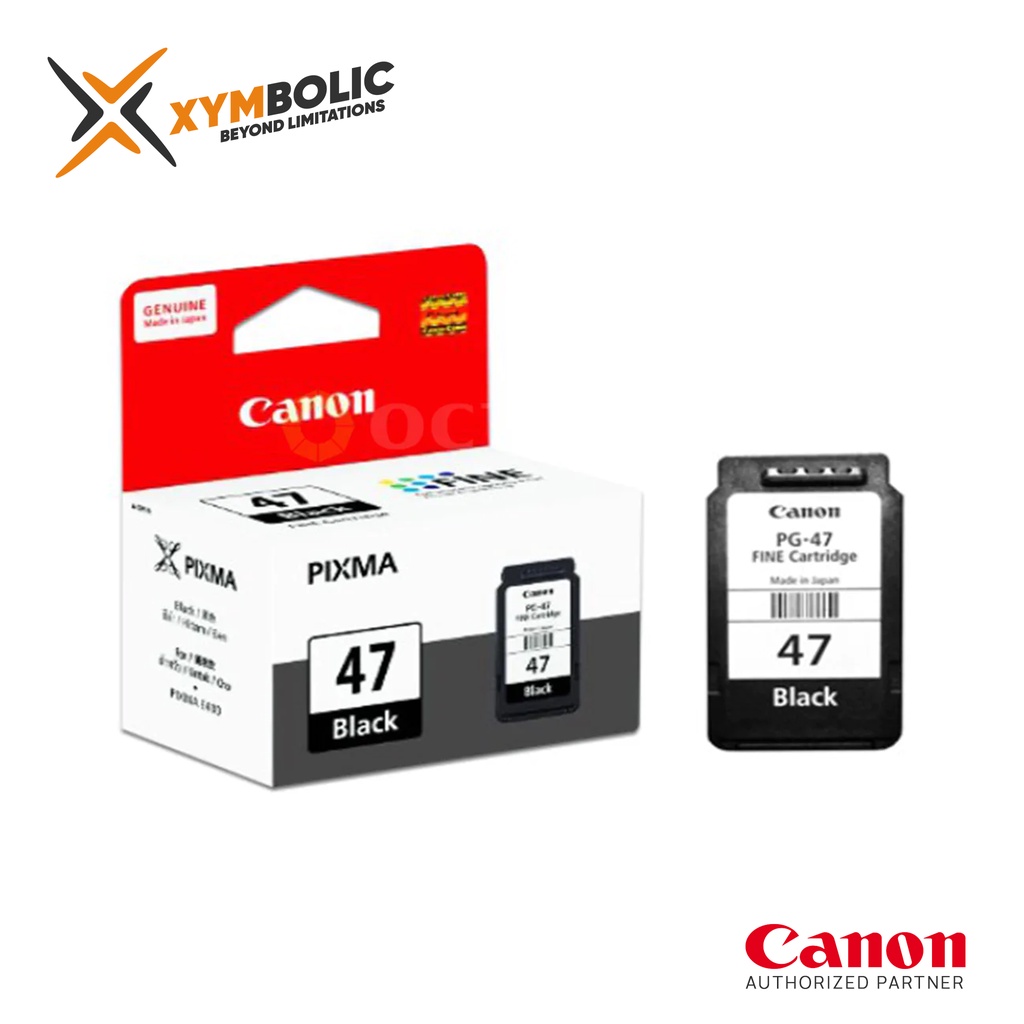 Canon Pixma PG-47 Black Ink Cartridge for E400 / E410 / E417 / E460 / E470 / E477 / E480 / E4270 ...